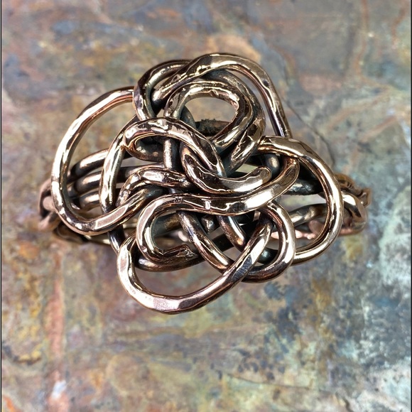 Jewelry | Copper Cuff Bracelet Intertwined 2 Strand 8 Gauge Hammered ...